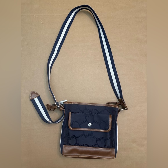 Chaps | Bags | Chaps Crossbody Bag Navy Blue Brown | Poshmark